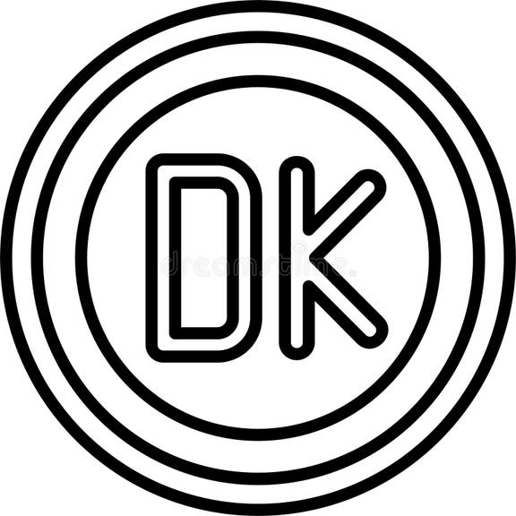 Danish Krone Symbol Outline Vector Icon Stock Vector - Illustration of ...