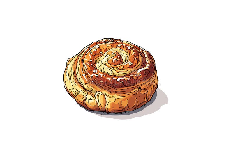 Danish Pastry Eat Roll Isolated Stock Vector - Illustration of fresh ...