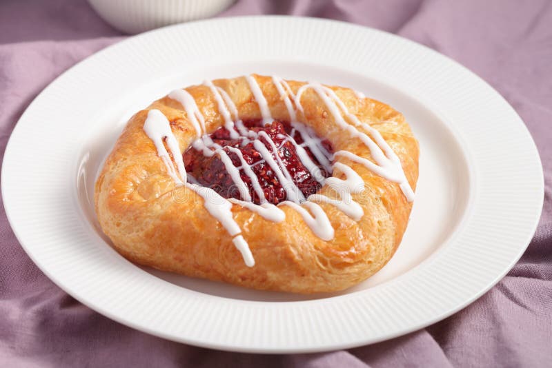 Danish Pastry with Jam Closeup Stock Photo - Image of traditional ...