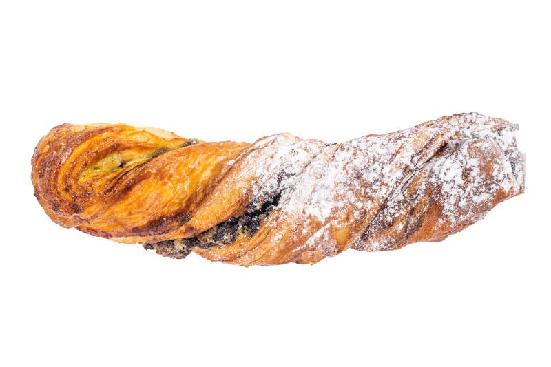 Danish Pastry Pistachios Chocolate Puff Isolated White Background Top ...