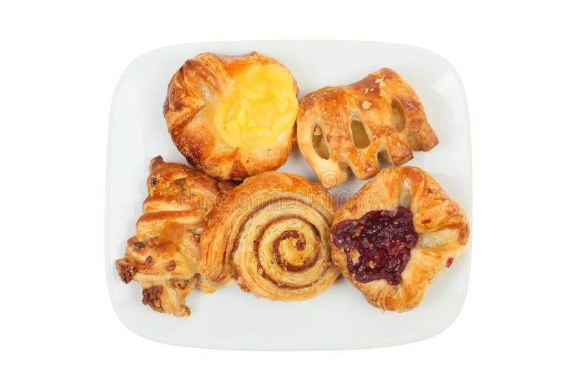 Danish on a plate stock photo. Image of swirl, food - 250917926