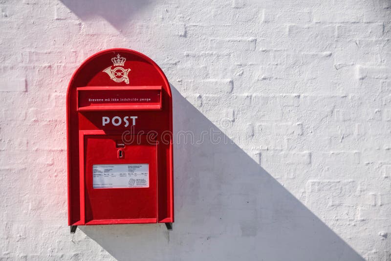 Danish red mailbox stock photo. Image of post, postbox - 34366338