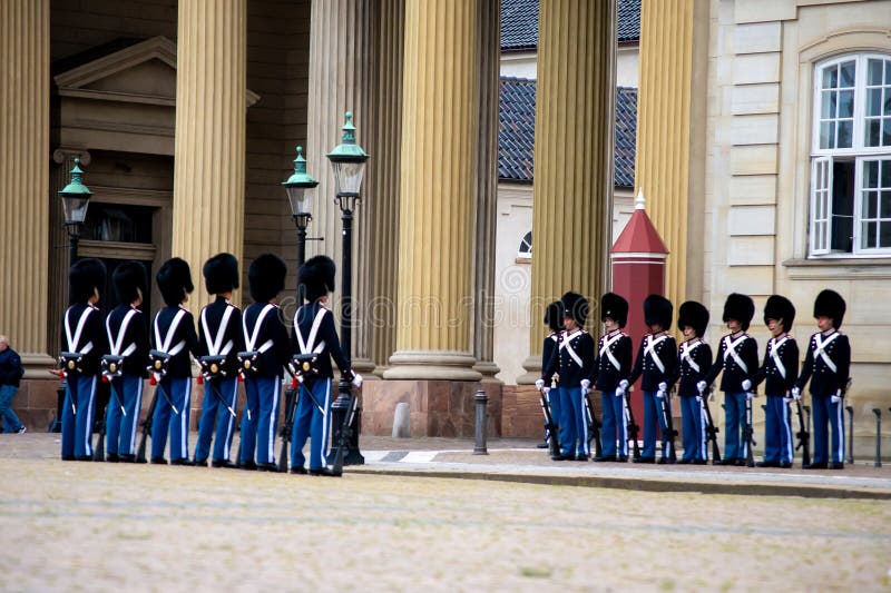 Danish Royal Guard in Copenhague, Denmark. Editorial Photo - Image of ...