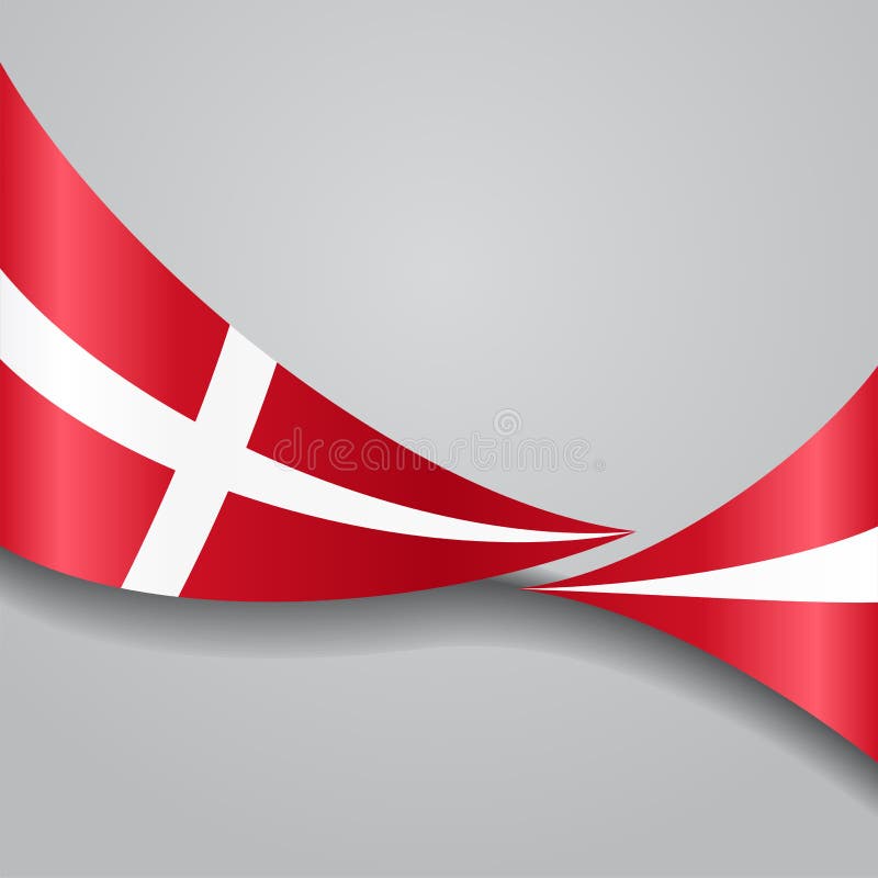 Danish Wavy Flag. Vector Illustration. Stock Vector - Illustration of ...