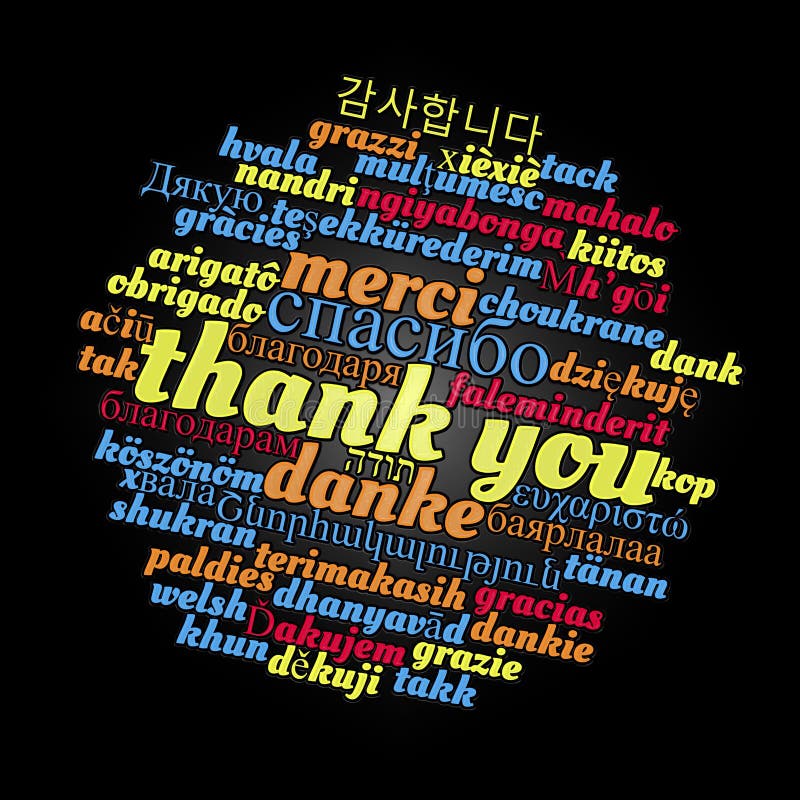 Dank U Word Wolk in Verschillende Talen Stock Foto - Image of collage ...