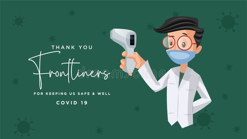 Dank U Voor Het Ontwerp Van De Frontliner Vector Illustratie ...