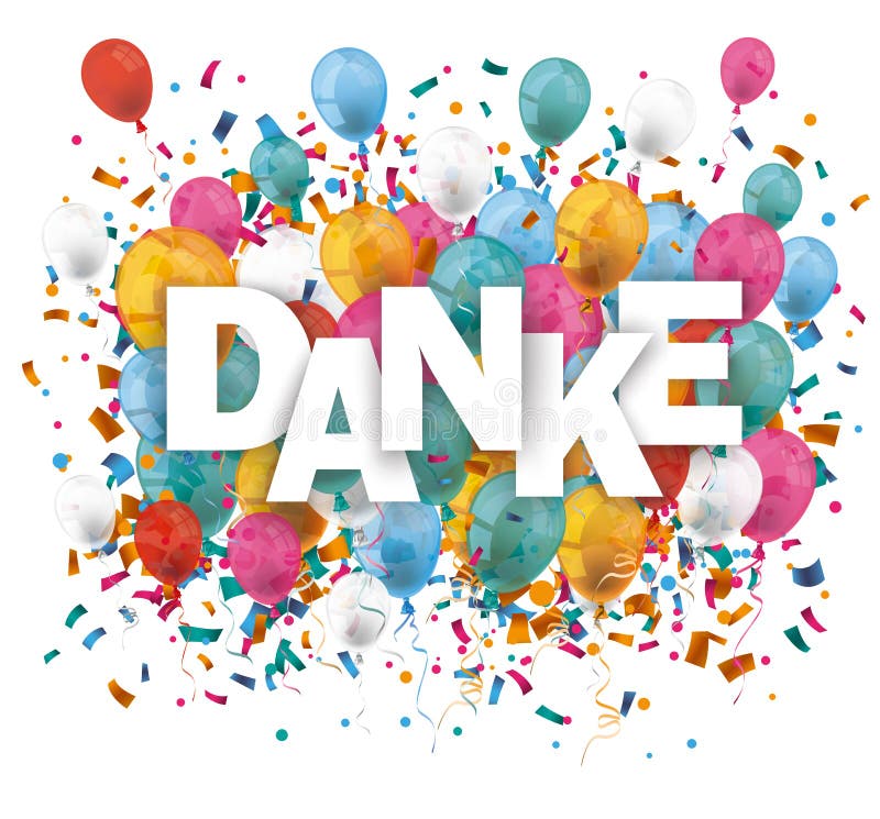 Danke Balloons Confetti stock vector. Illustration of celebration ...