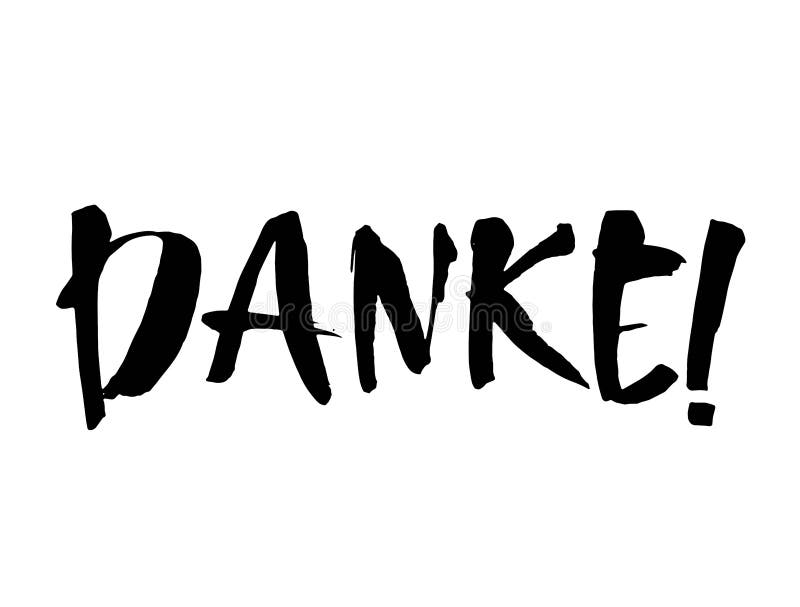 Danke Gracias En Alemn Letras Exhaustas Del Vector De La Mano Aisladas