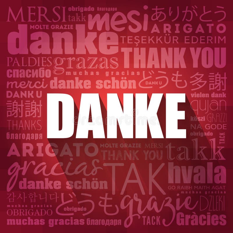 Danke Gracias En Alemán Letras Exhaustas Del Vector De La Mano Aisladas