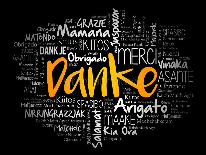 Danke Gracias En Alemán Letras Exhaustas Del Vector De La Mano Aisladas