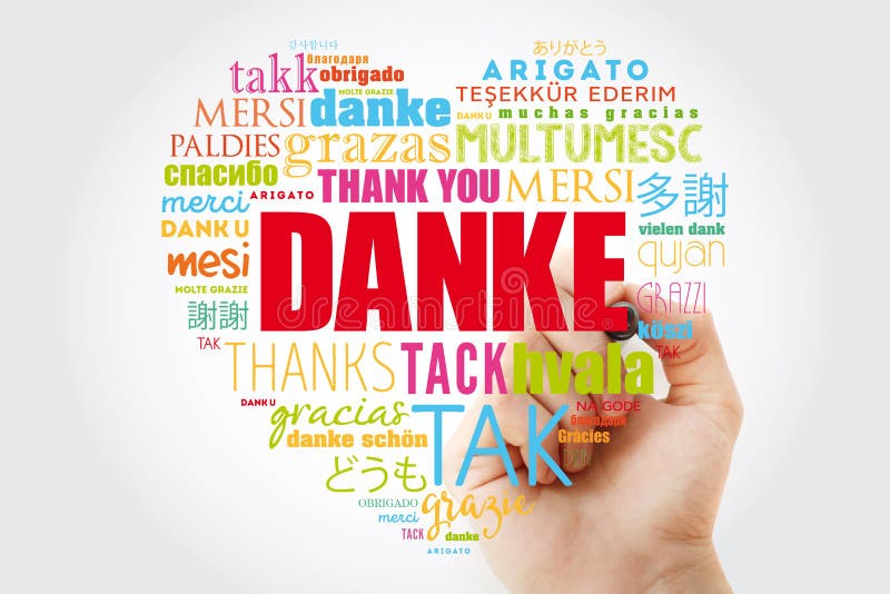 Danke Gracias Tarjeta De Letras Traducción De La Traducción Del Alemán