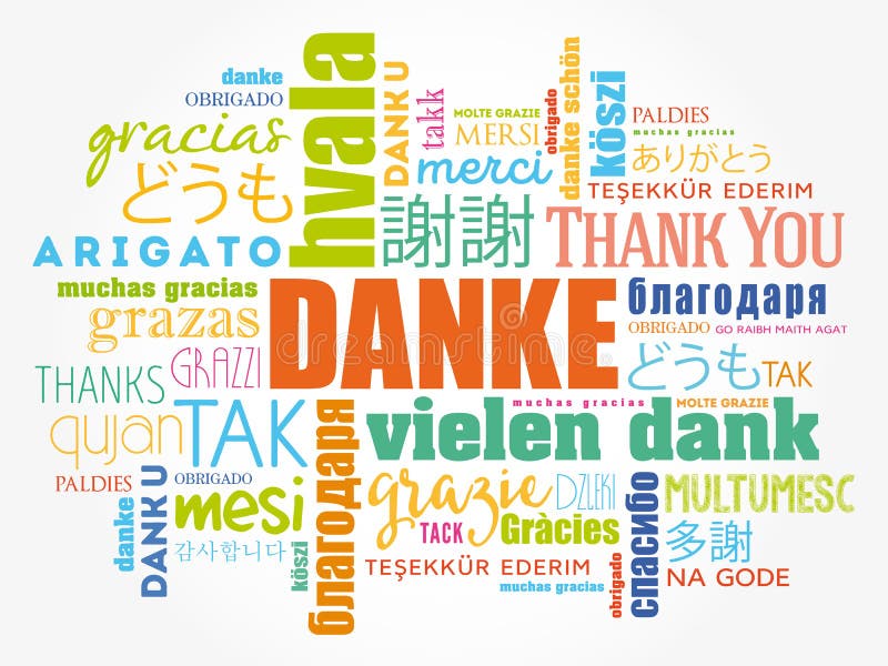 Danke Gracias Tarjeta De Letras Traducción De La Traducción Del Alemán