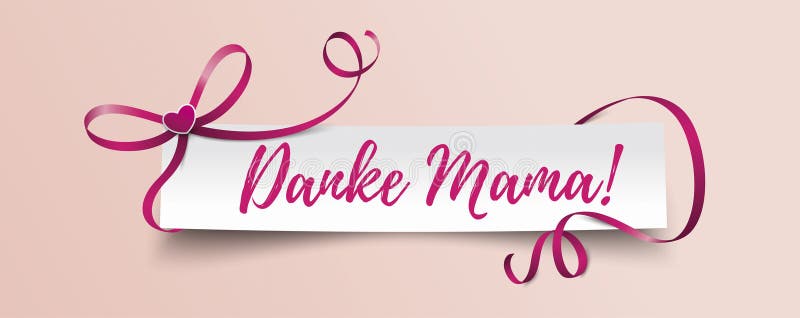 Danke Mama Paper Banner Oldpink Header Stock Vector - Illustration of ...