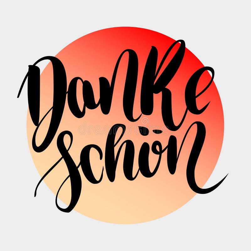 Danke Schoen Gracias En Alemán Letras Dibujadas Mano Del Cepillo Del