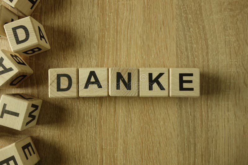 Danke Word from Wooden Blocks Stock Photo - Image of donation, customer ...