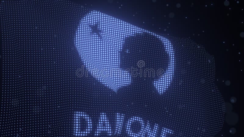 DANONE Logo on a Waving Digital Flag, Editorial 3d Rendering Editorial ...