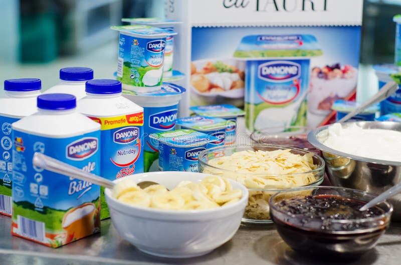 Danone yogurts editorial photo. Image of cherries, food - 29426731