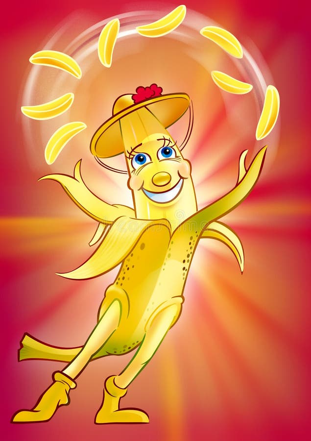 Dessin Humoristique De Mangue MÃ»re En Jonglage Sur Fond Blanc ...