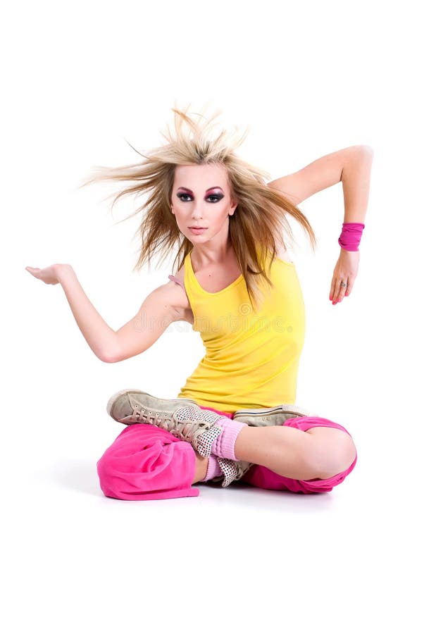 Dansend meisje stock foto. Image of vrolijk, haar, energie - 10414100