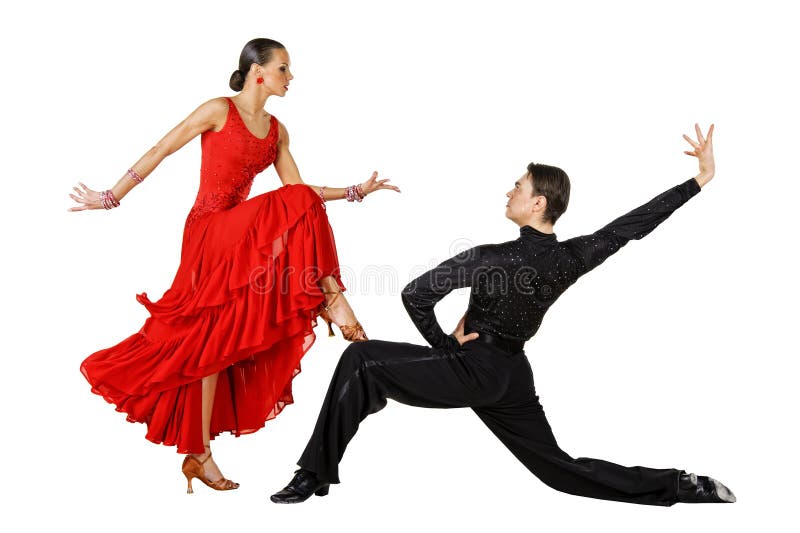 Salsa Sensuel De Danse De Couples. Danseurs Latins Dans L'action Photo ...