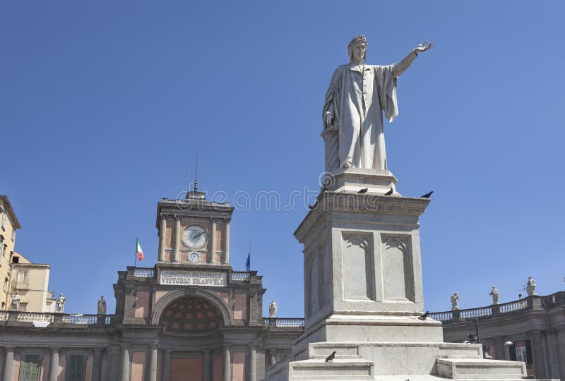 Dante monument in Naples editorial stock photo. Image of dante - 92764593