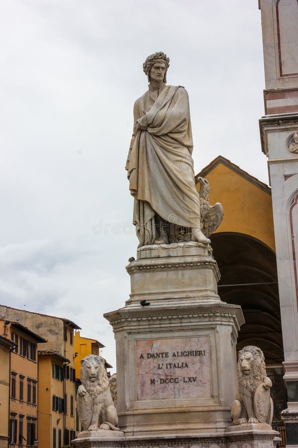 Dante statue stock image. Image of dante, building, bridge - 85415015