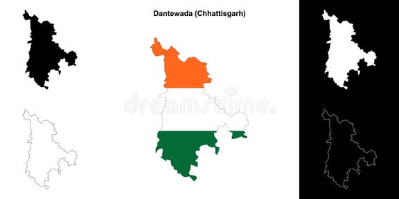 Dantewada outline map stock vector. Illustration of template - 368825498