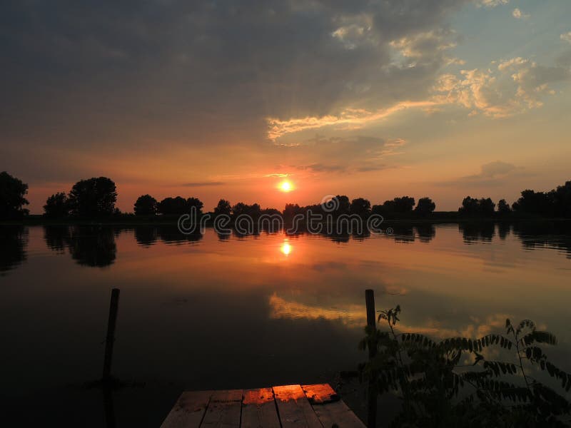 Danube Delta Sunset stock image. Image of delta, reflection - 55049561