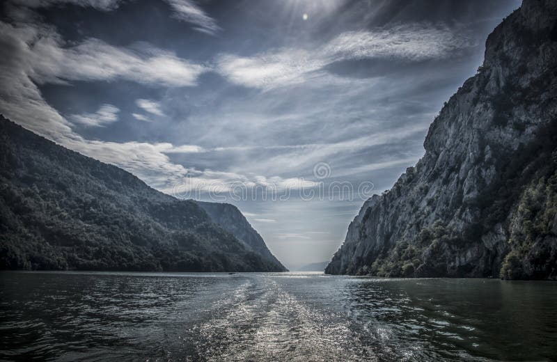 Danube at Djerdap gorge stock photo. Image of romania - 129557890