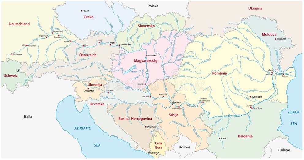 Danube Map Vienna Stock Illustrations – 122 Danube Map Vienna Stock ...