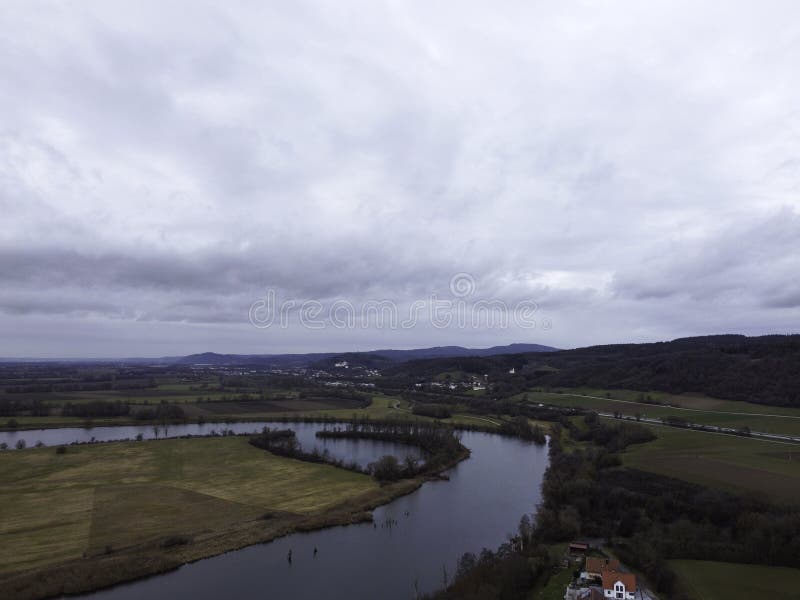 Danube River with Beautiful Untouched Water Landscape Stock Image ...