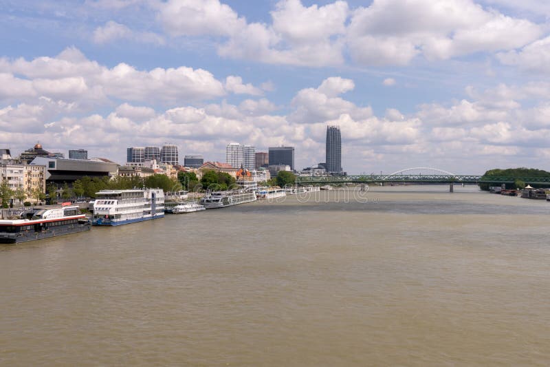 The Danube River Flowing through Bratislava, the Second Largest River ...