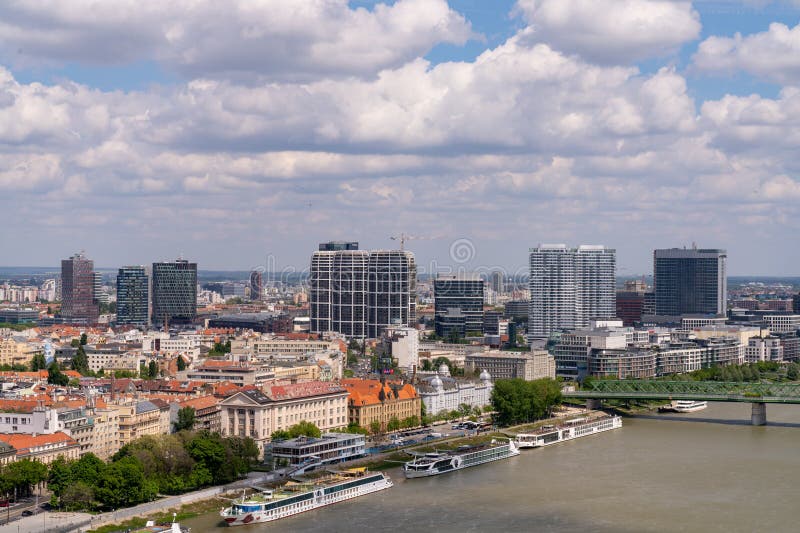The Danube River Flowing through Bratislava, the Second Largest River ...