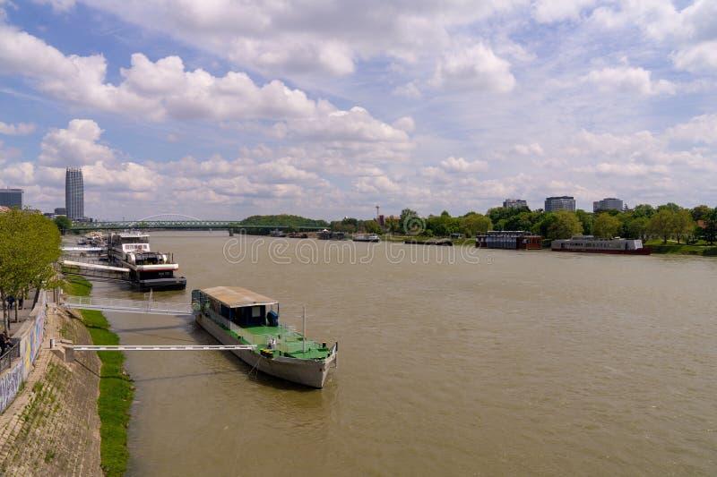 The Danube River Flowing through Bratislava, the Second Largest River ...