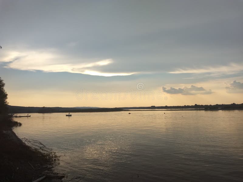 Danube river, Serbia stock image. Image of clouds, danube - 124733733