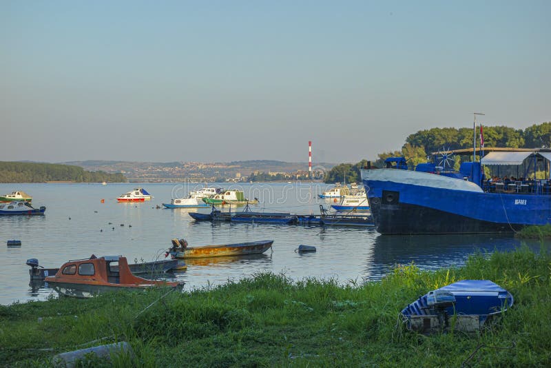 Danube River in Zemun, Belgrade Editorial Photography - Image of grass ...