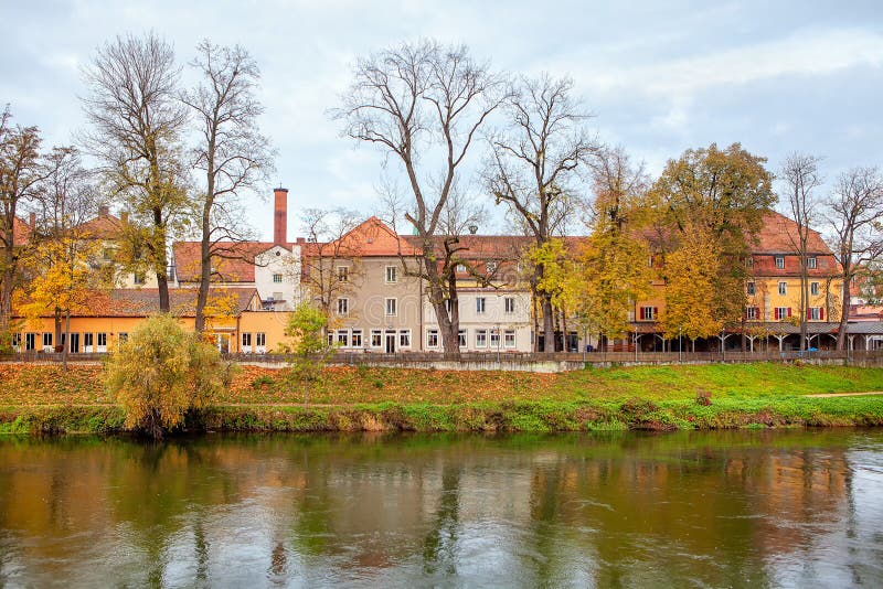 Danube Riverside in the Autumn Stock Photo - Image of germany ...