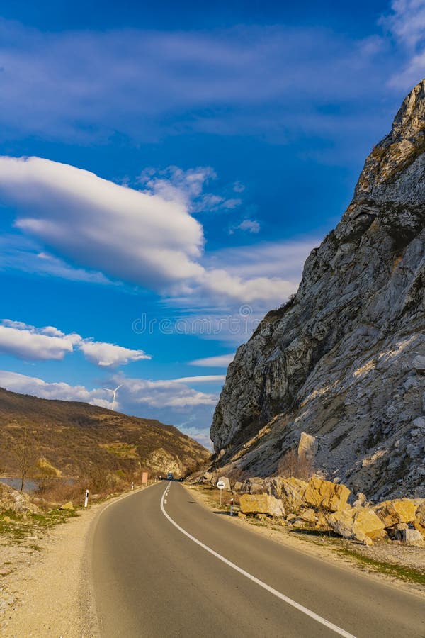 Danube Roadway at Djerdap in Serbia Stock Image - Image of natural ...