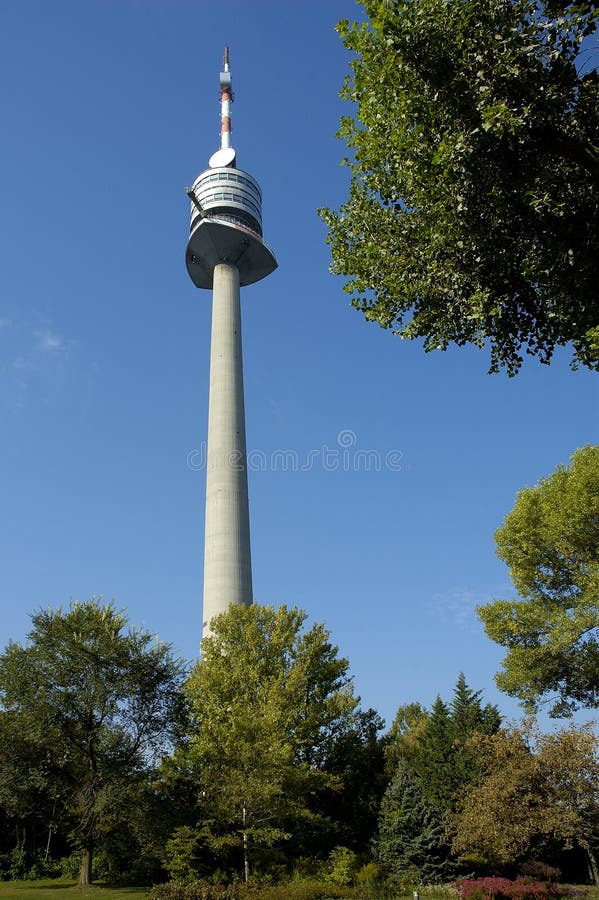 Donauturm Danube Tower in Vienna City Stock Photo - Image of famous ...