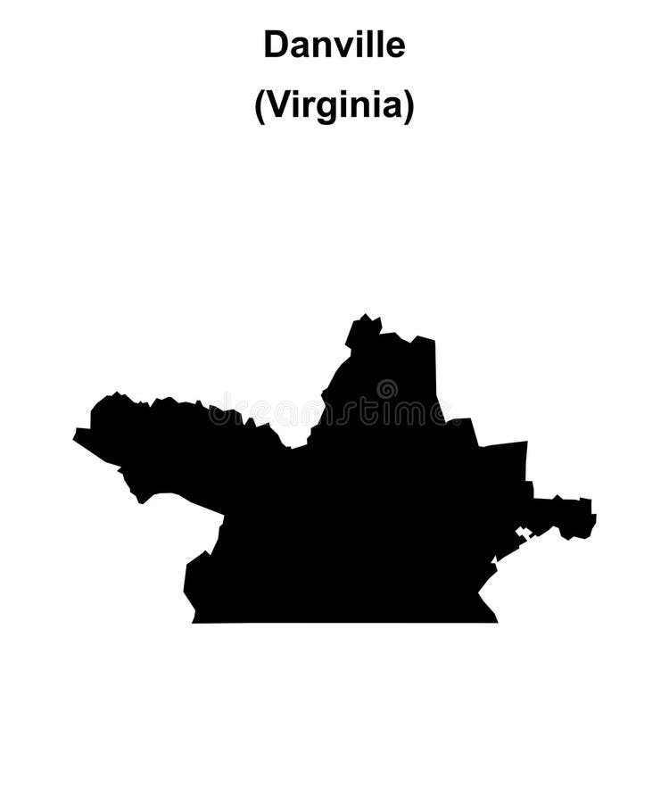 Danville outline map stock vector. Illustration of city - 357616453