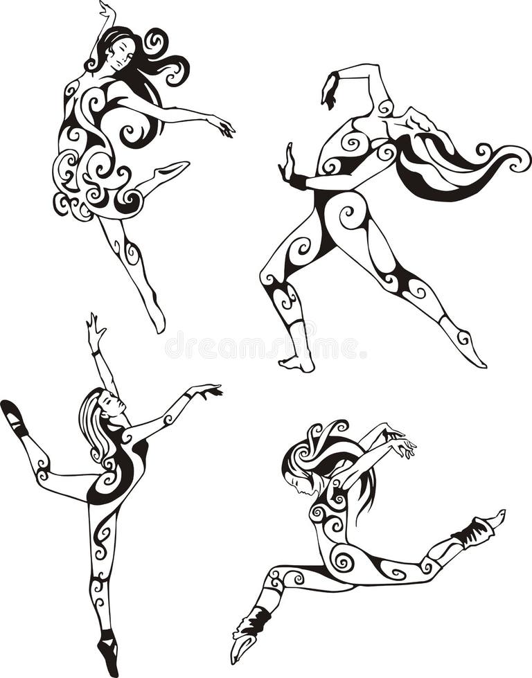 Danza Moderna Ilustración Ilustraciones Stock, Vectores, Y Clipart ...