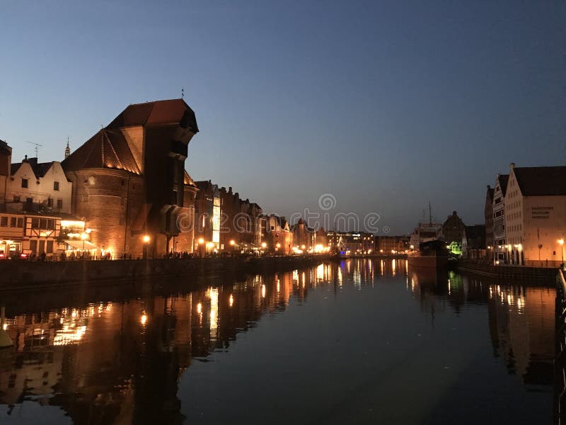 Danzig by night stock photo. Image of beginning, poland - 159089966