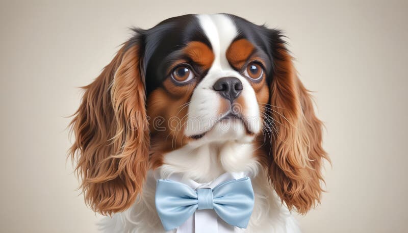 Dapper Cocker Spaniel Dog Wearing Bow Tie in Studio PortraitAI ...
