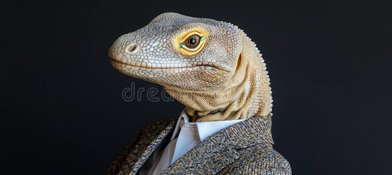 Dapper Dragon Business Portrait Striking a Pose in Profile Against a ...
