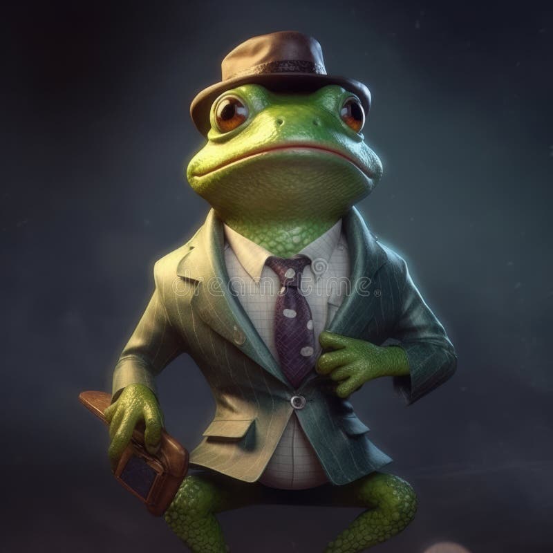 A Dapper Frog in a Suit. Created by Generative Artificial Intelligence ...