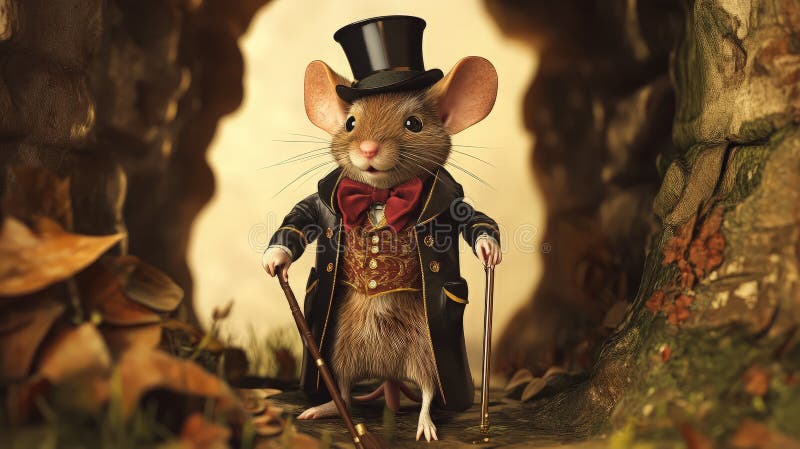 A Dapper Mouse in a Top Hat Stock Photo - Image of mammal, stone: 336536240