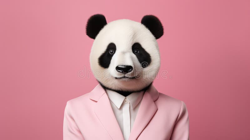 A Panda Bear Wearing a Suit and Tie Stock Photo - Image of panda ...
