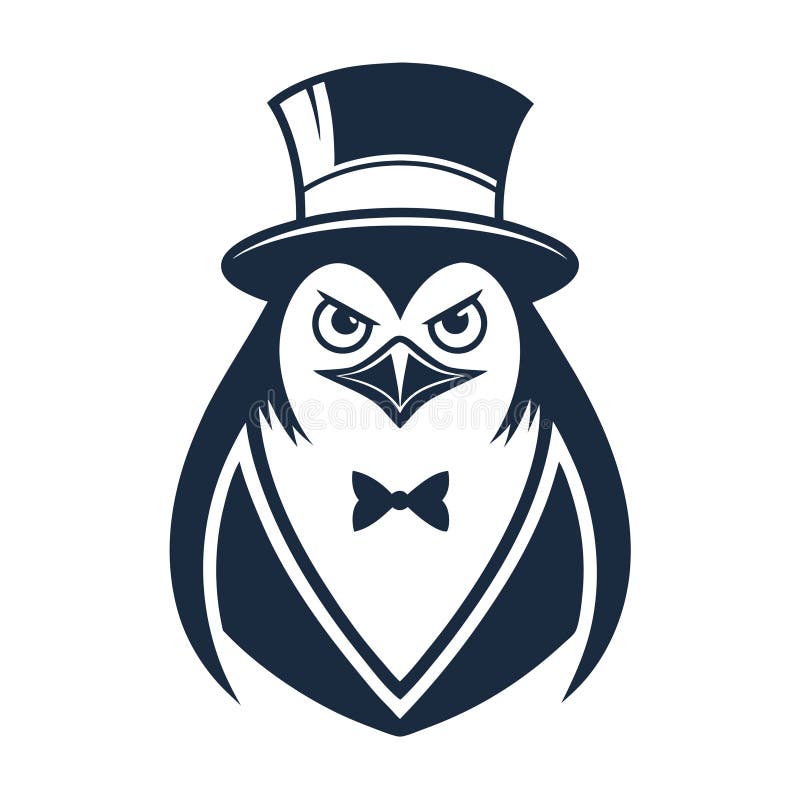 Dapper Penguin Character in Formal Attire with Top Hat and Bowtie for ...
