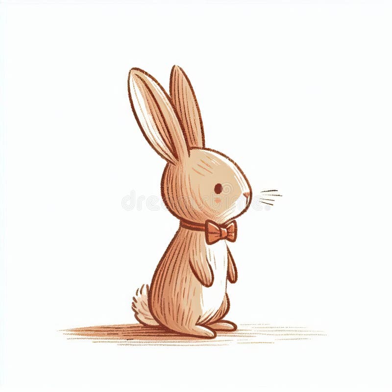 Dapper Rabbit Standing Tall Stock Illustration - Illustration of ...