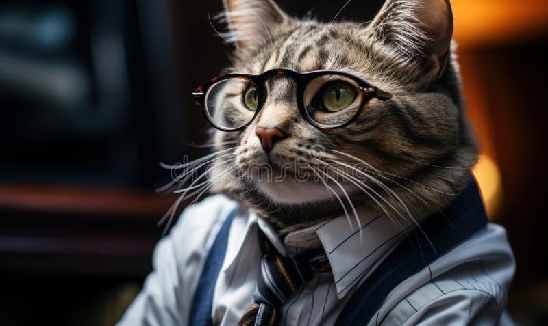Dapper Scottish Straight Cat Celebrating Christmas and New Year Stock ...